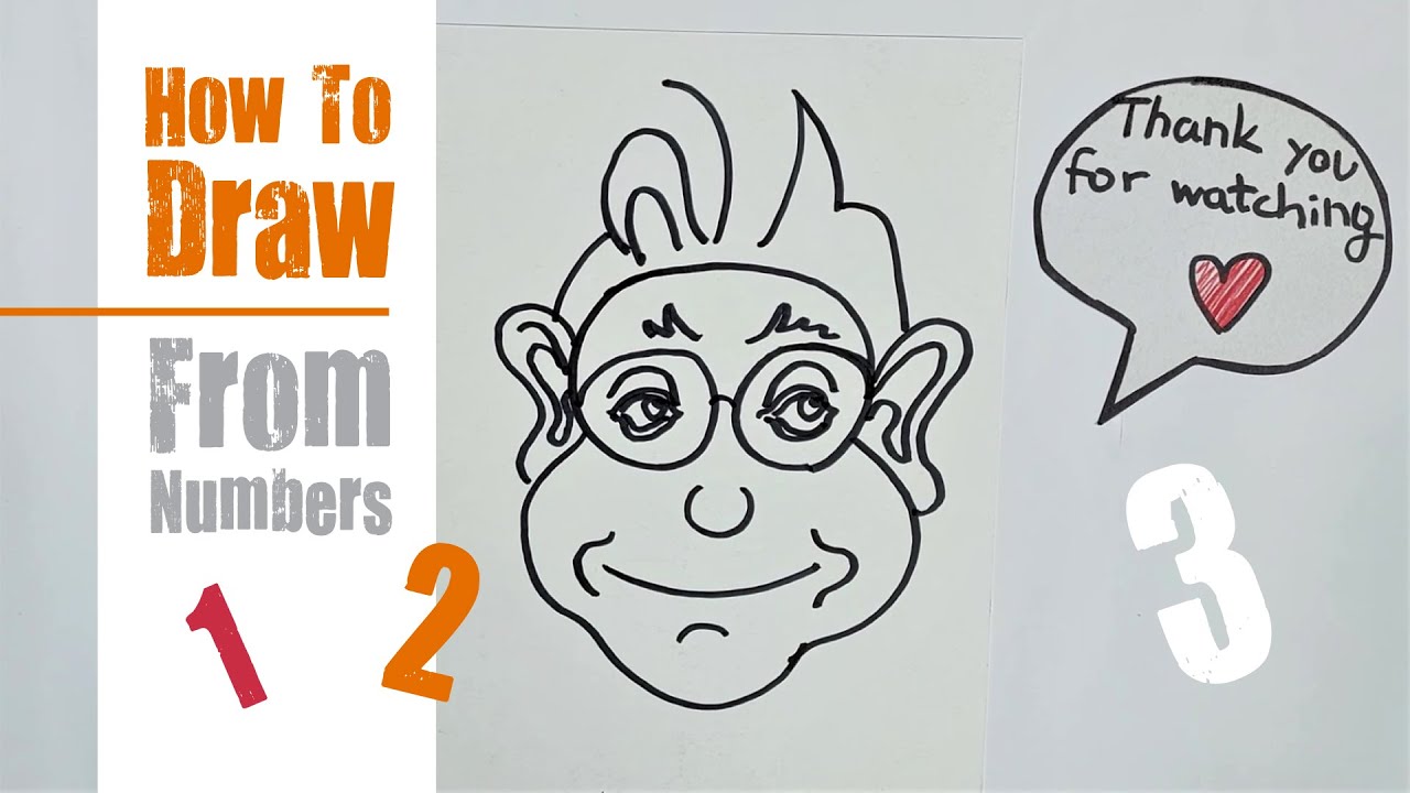 How To Draw Objects From Numbers 1-6 | Turn Numbers Into Drawings - YouTube