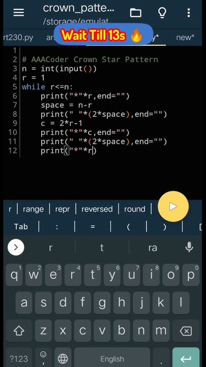 How Easy In Python To Print Crown Star Pattern Coding Status Shorts