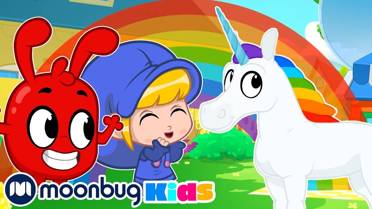 MORPHLE - Rainbow Unicorns Rainbow Ride | Moonbug Play and Learn - YouTube