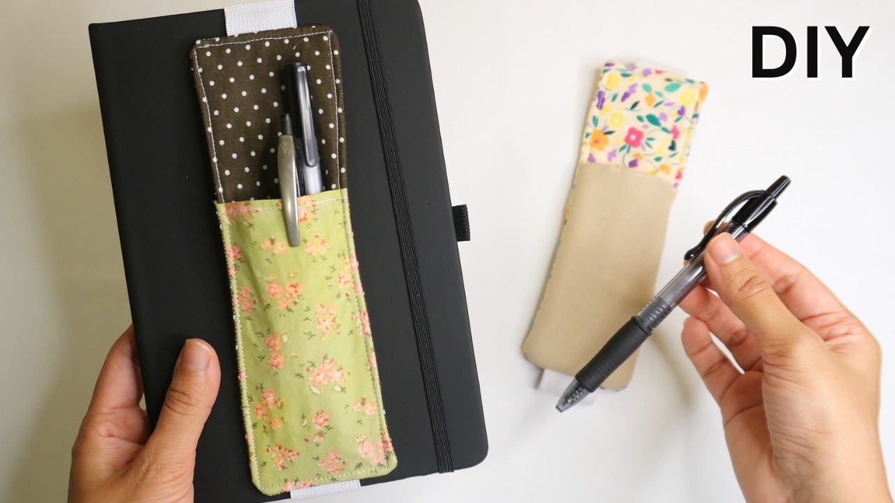 How To Sew A Pen Holder Bookmark For Any Journal or Notebook ️📒 Step-by ...