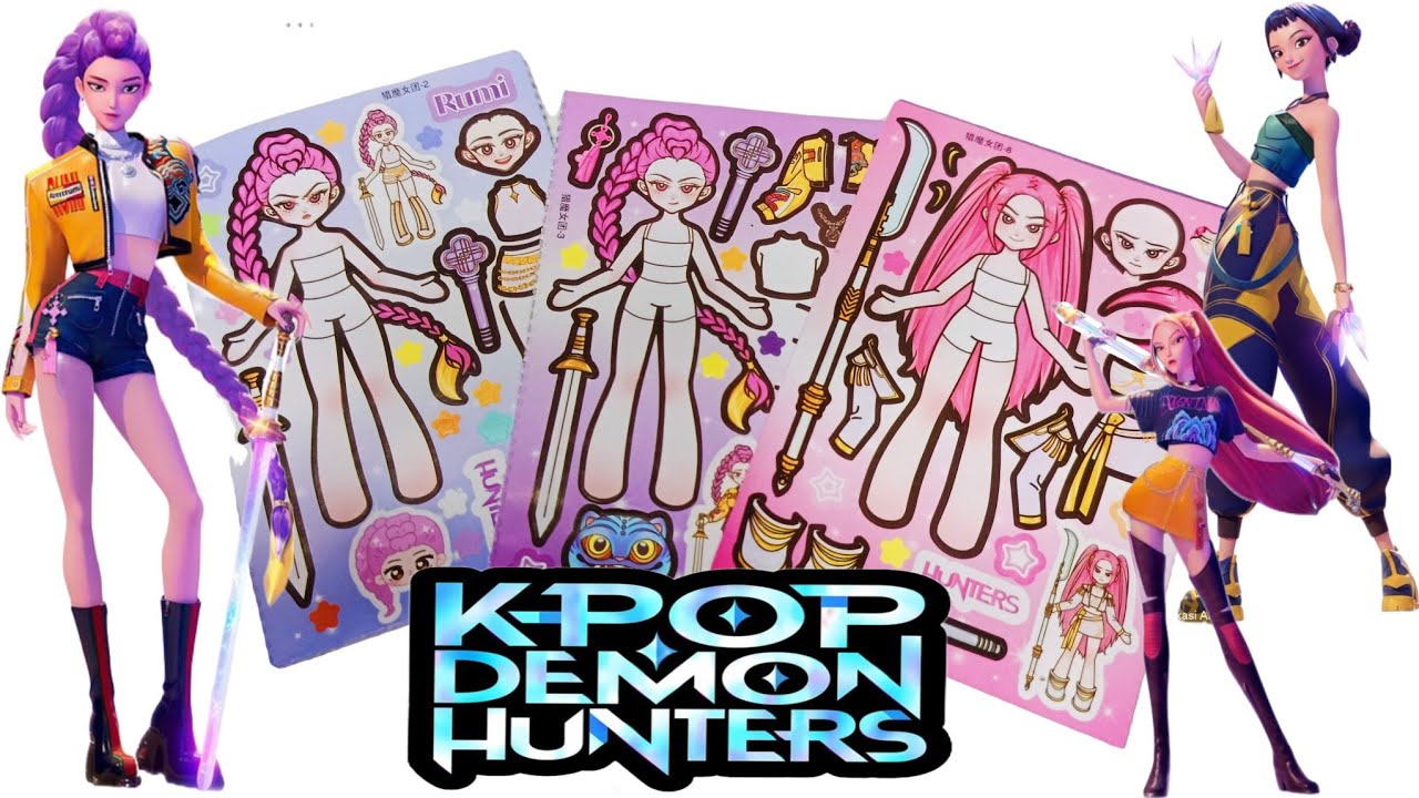 ASMR Unboxing Sticker K-Pop DEMON HUNTERS ZOEY | No Music | Real Sounds ...