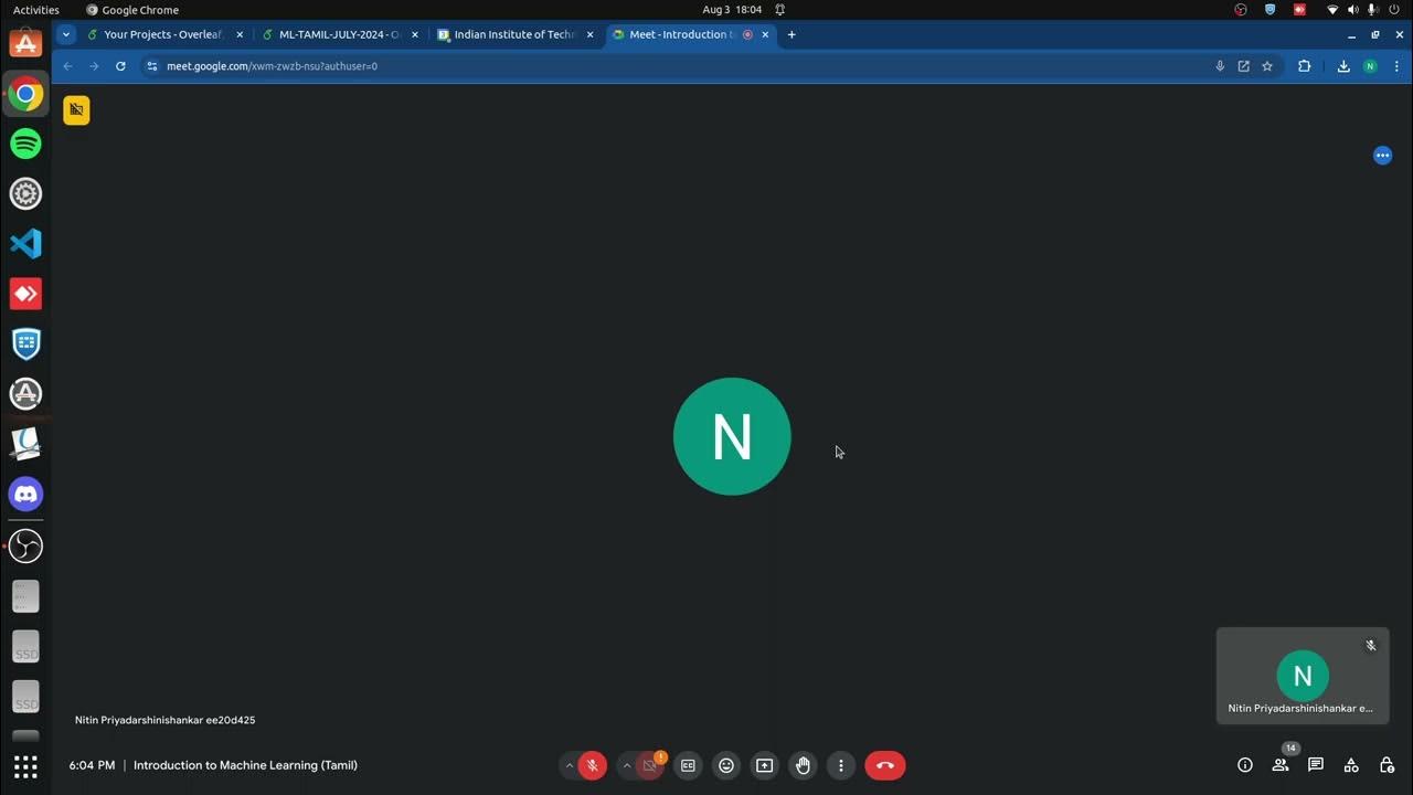 Introduction to Machine Learning (In Tamil) NPTEL week 2 live session recording (July-Nov 2024 ...