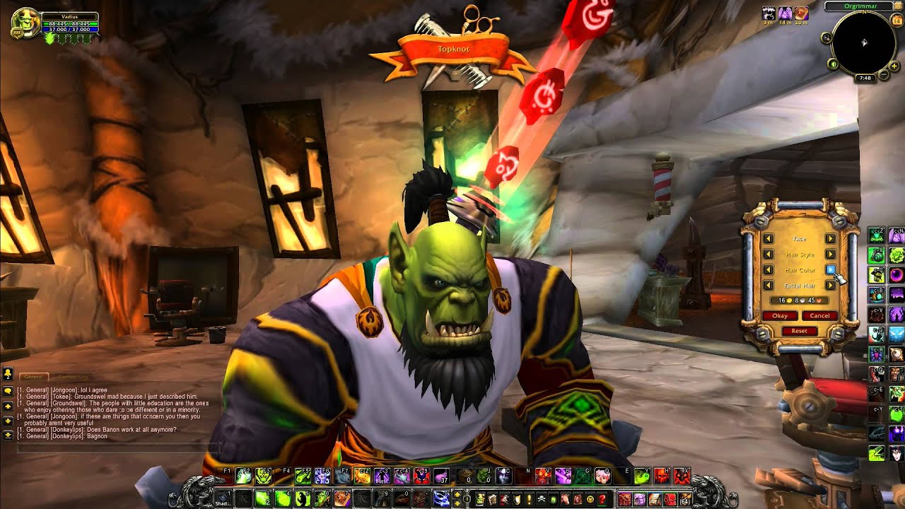 World of Warcraft 6.0.2: New Orc Character Model / Orc at the Barber ...