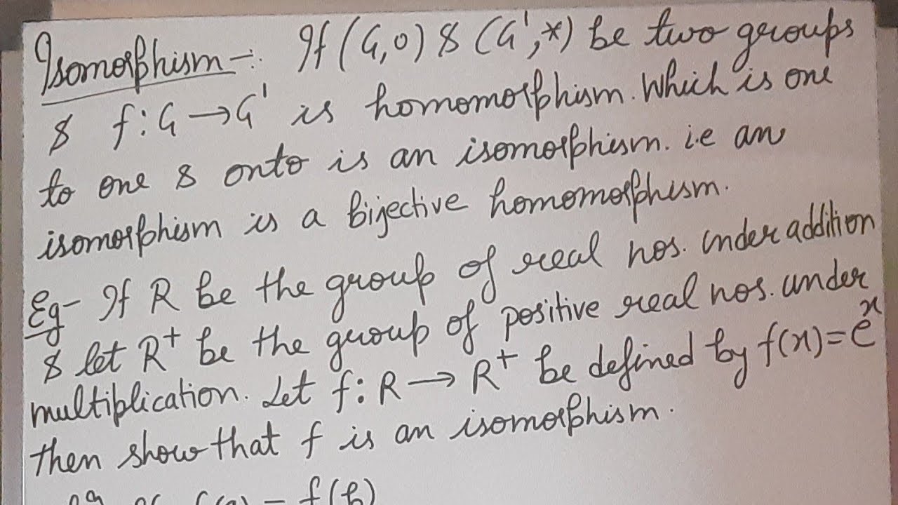 lec-50, Isomorphism(bijective homomorphism),one to one,onto & related ...