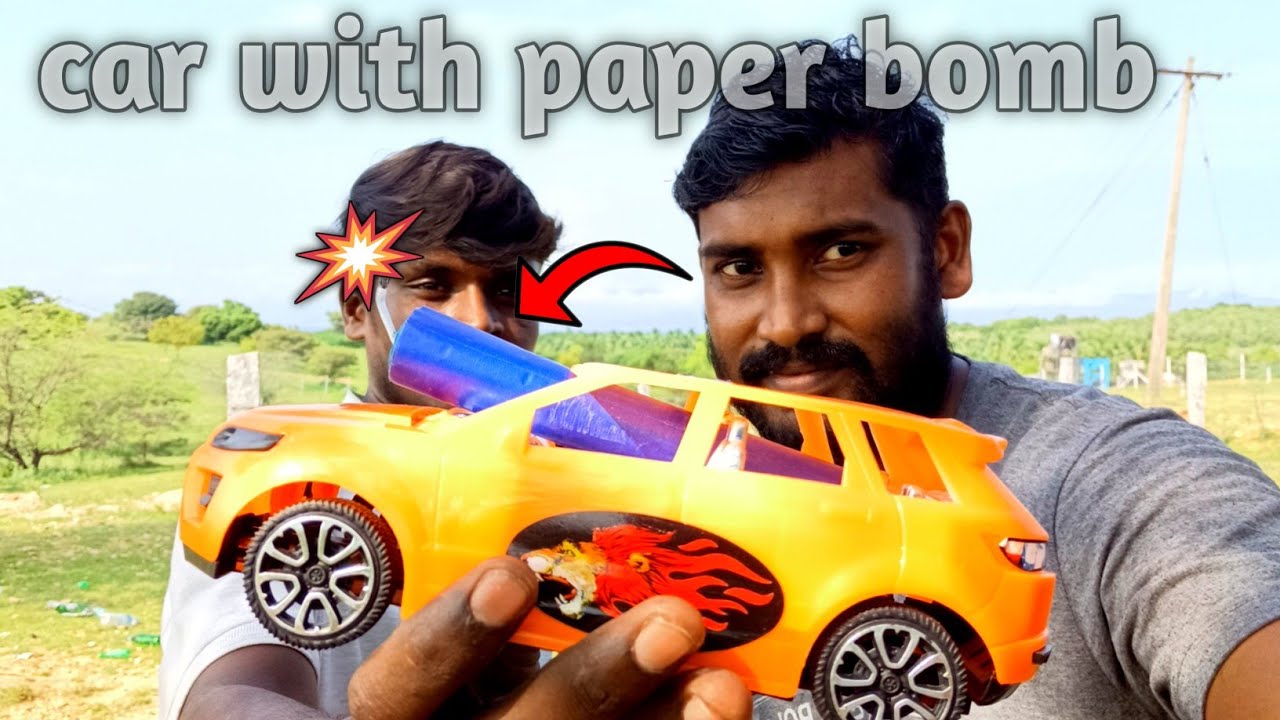 car 🚗 toy with paper bomb experiment || piku toy tv - YouTube