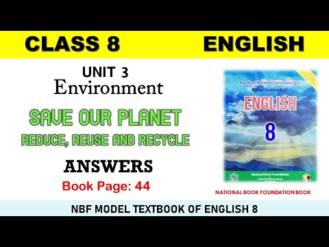 Class 8 Unit 3 Environment | Save our Earth Reduce, Reuse and Recycle ...