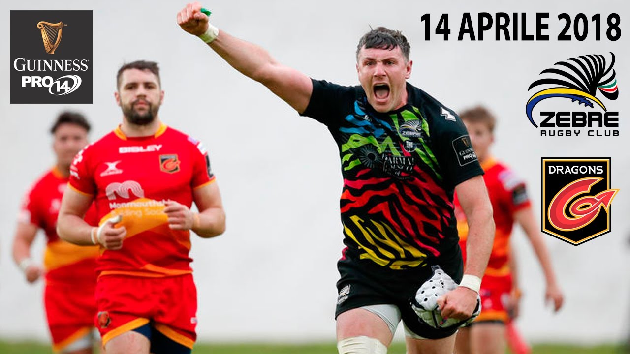 Guinness PRO14 2017/18 Zebre Rugby Club vs Dragons 34-32 - YouTube