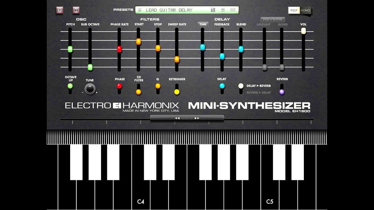 ELECTRO HARMONIX MINI SYNTHESIZER Quick Play Demo for the iPad - YouTube