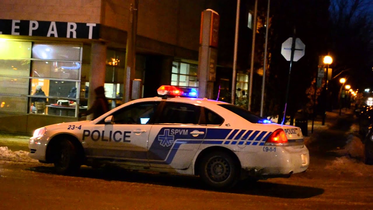 SPVM CHEVY IMPALA POLICE CAR - MONTREAL TRAFFIC STOP - YouTube