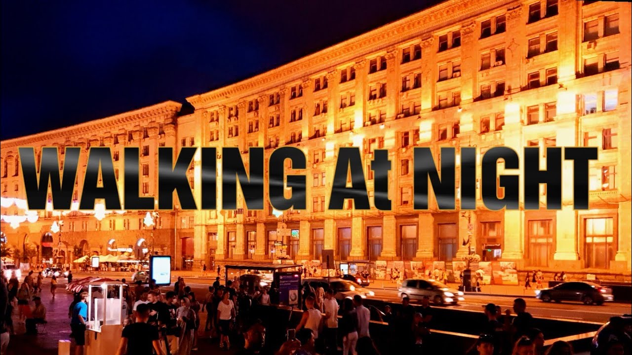 Kyiv at Night - (Киев ночью) Hreshchatyk street and Independence Square ...