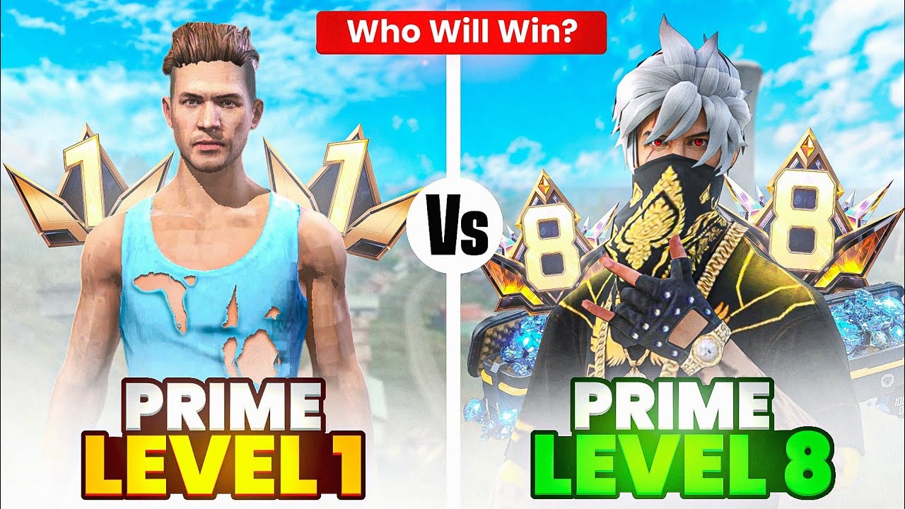 Prime Level 1 🥲 vs Prime Level 8 🤑 Player – Who Will Win? | Free Fire ...