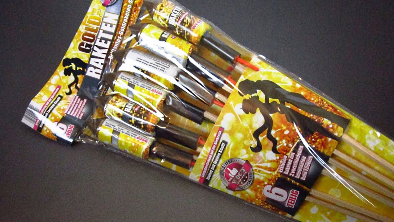 Weco Gold Raketen Sortiment Silvester 2016/2017 FULL HD - YouTube