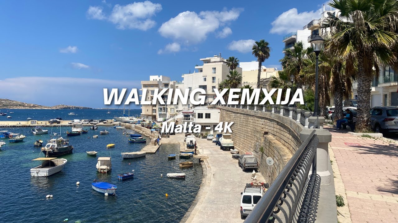 (ASMR) Walking through Xemxija, St. Paul's Bay, Malta 🇲🇹 - 4K ...