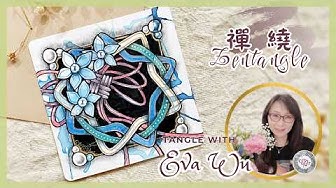 Day 20 Inktober 2022 Zentangle pattern #WALKTHELINE #mooka 禪繞畫 #1853 by Eva Wu ゼンタングル ATC tile ...