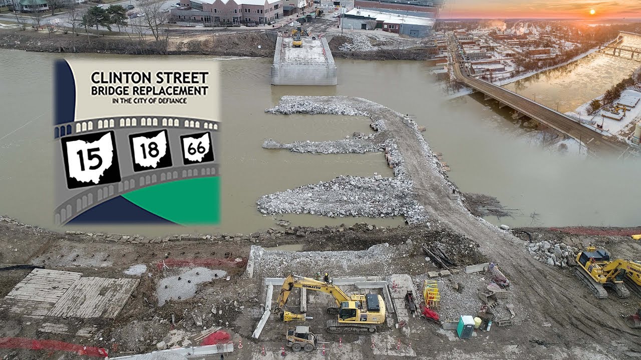 Defiance Ohio Clinton St Bridge drone video 032119 - YouTube