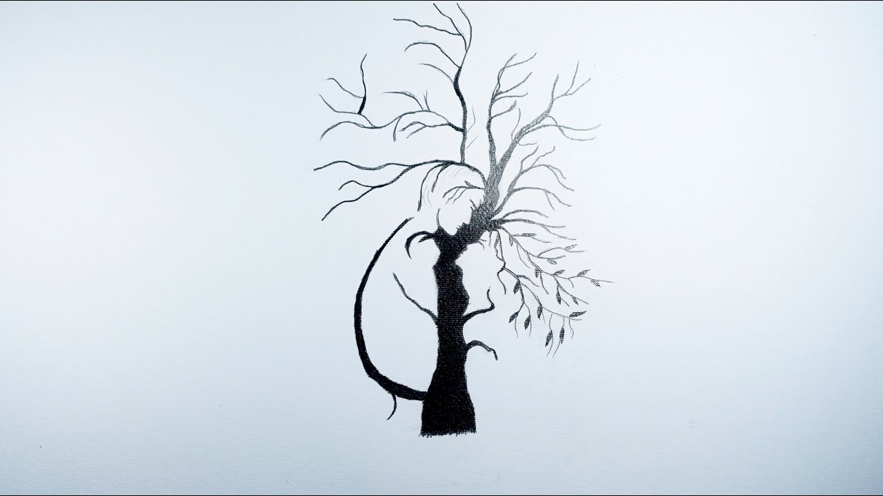 How to Draw a Surreal Tree with Hidden Faces | Black Pencil Optical ...