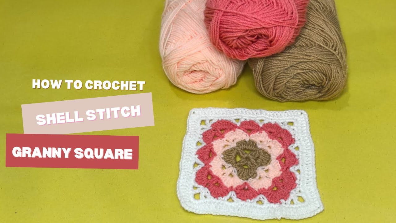 Easy Crochet Shell Stitch Granny Square Pattern for Beginners - YouTube