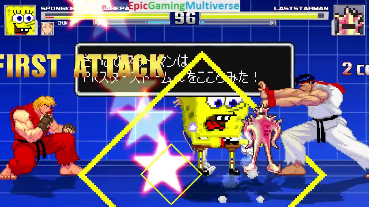 SpongeBob SquarePants And Street Fighter Characters VS Last Starman In ...