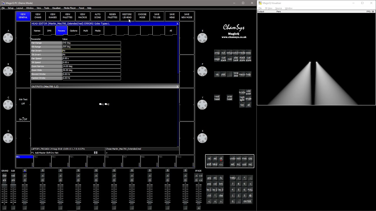 ChamSys MagicQ - Invert Pan/Tilt in visualizer only - YouTube