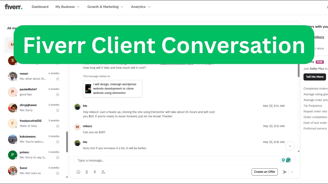 Fiverr Client Conversation Bangla Tutorial | Fiverr Buyer Chat Guide ...