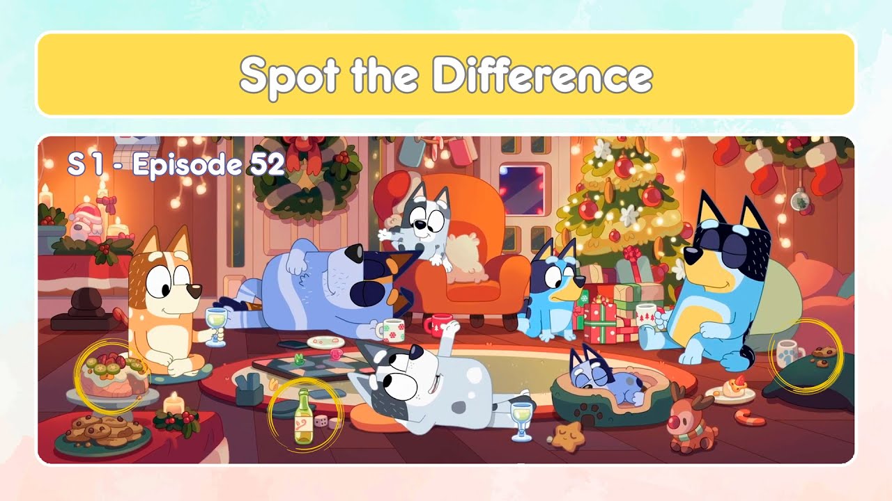 Bluey Quiz - Bluey S1E52 Verandah Santa ｜ Spot the difference ｜ Mind ...