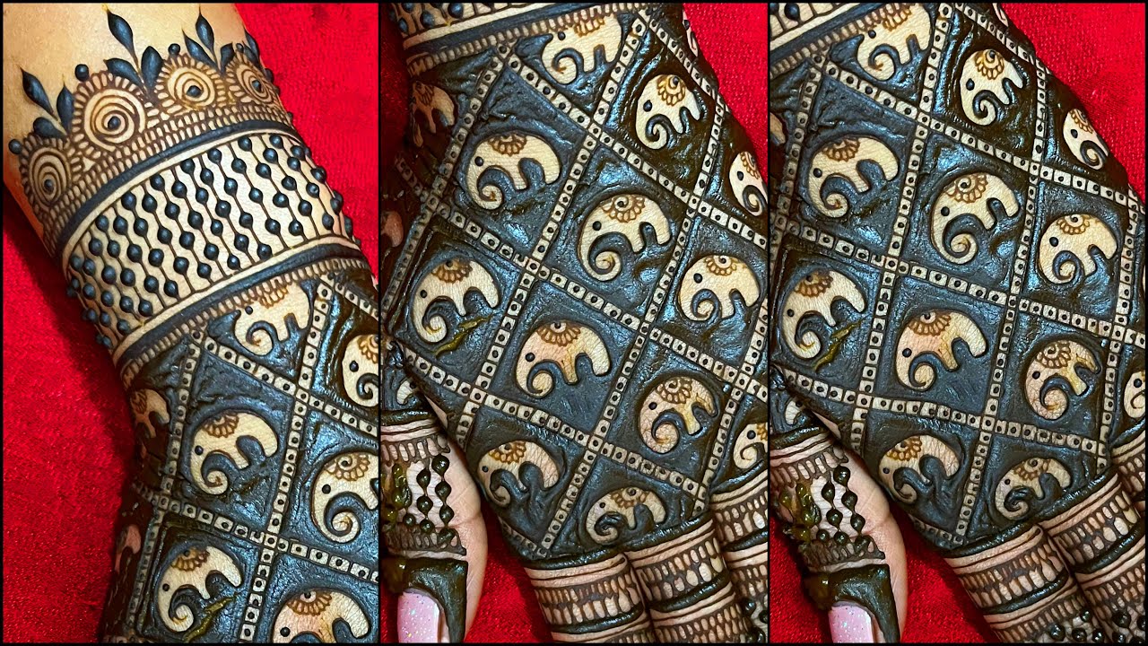 Back Hand Net Mehndi Design | Back Hand Elephant Mehndi Design | Mini ...