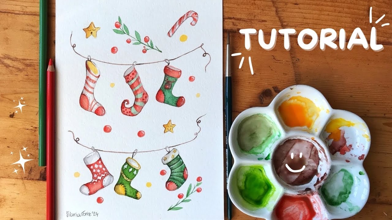 DIPINGERE CALZE DI NATALE AD ACQUERELLO | TUTORIAL - YouTube