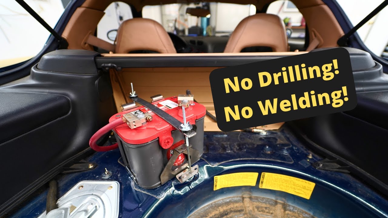 How to: Car Battery Relocation without Drilling or Welding! | (Season 7 ...