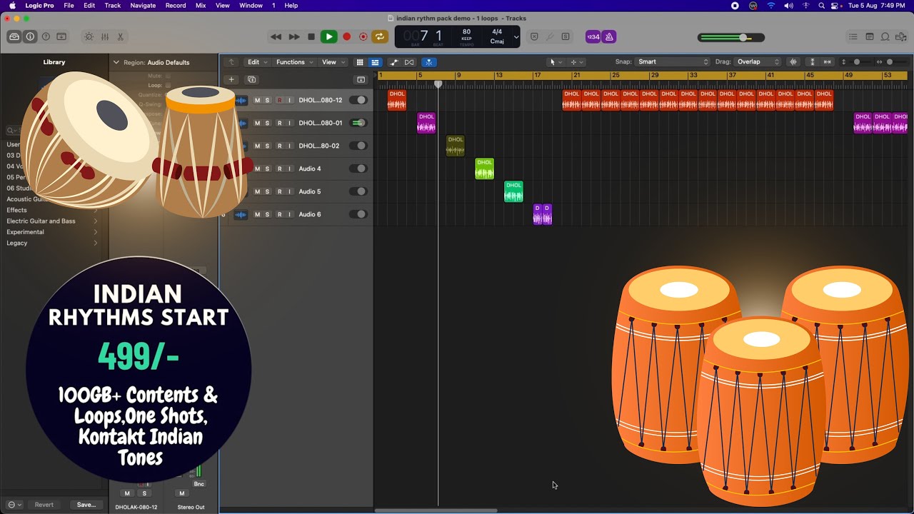 6/8 INDIAN Groove | loop | beat | dholak tabala | Rhythms | pattern ...
