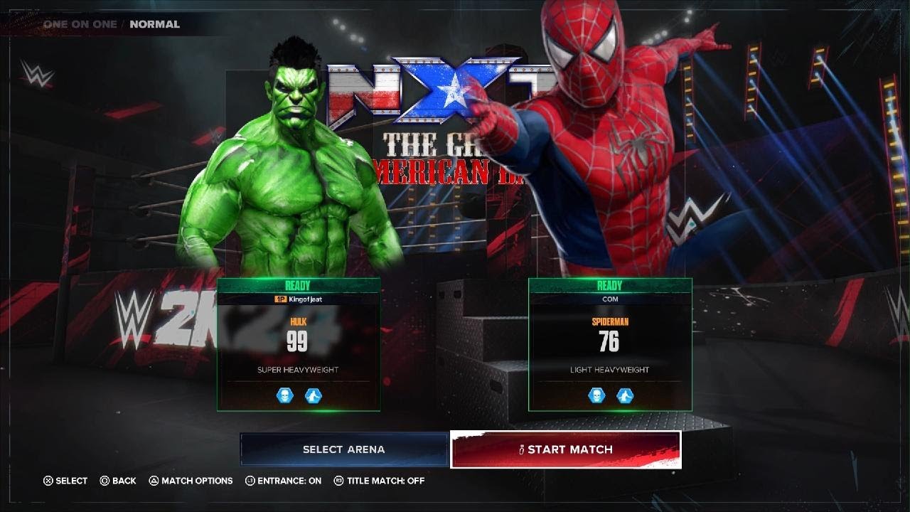 WWE 2K24 Hulk vs spiderman fight - YouTube