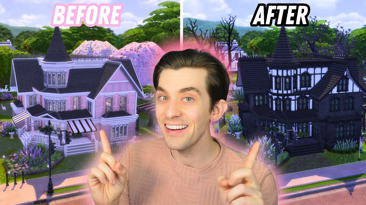 Transforming a Pink Library into a DARK Gothic Masterpiece | Sims 4 ...