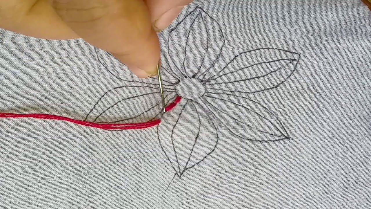 How to make simple flower design | hand embroidery - YouTube
