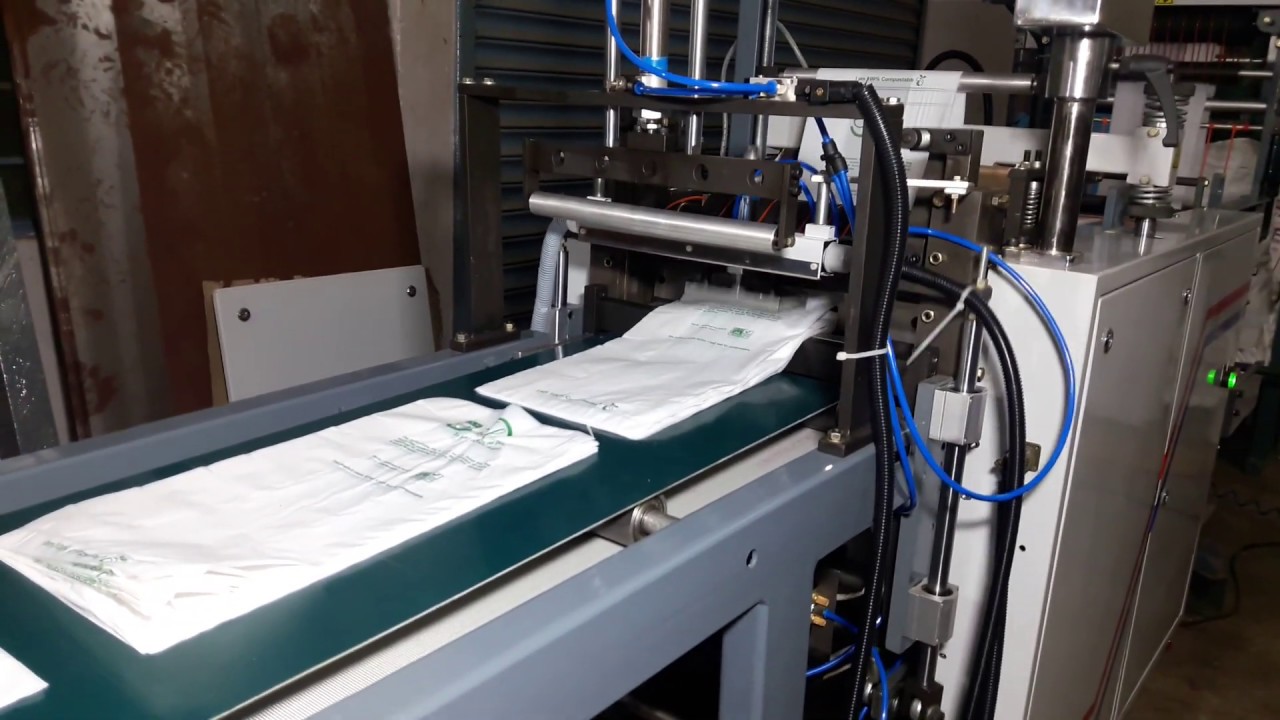 MPM-BS450 Vest type Bio decompose bag making machine. - YouTube