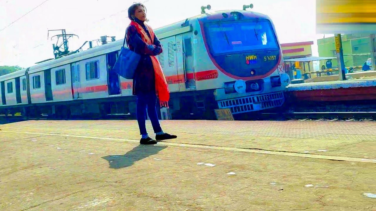 BEML Local EMU Train • Very Beautiful Colour Printed In This Train ...