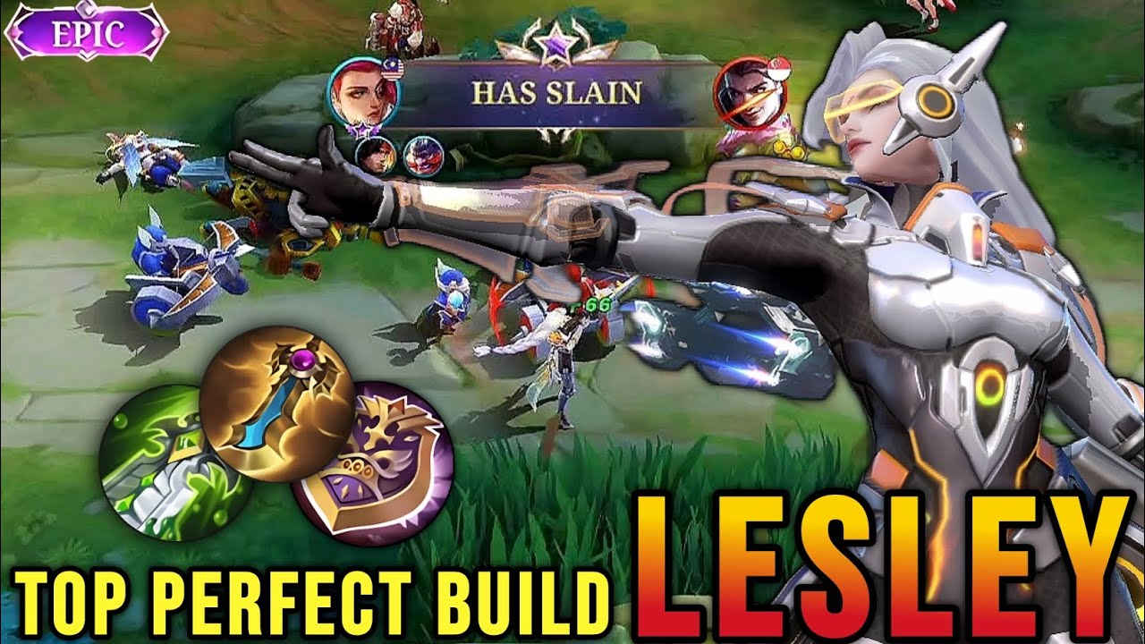 PERFECT LESLEY TOP BUILD FROM EARLY TO WIN EVERY GAME🚀 LESLEY BEST ...