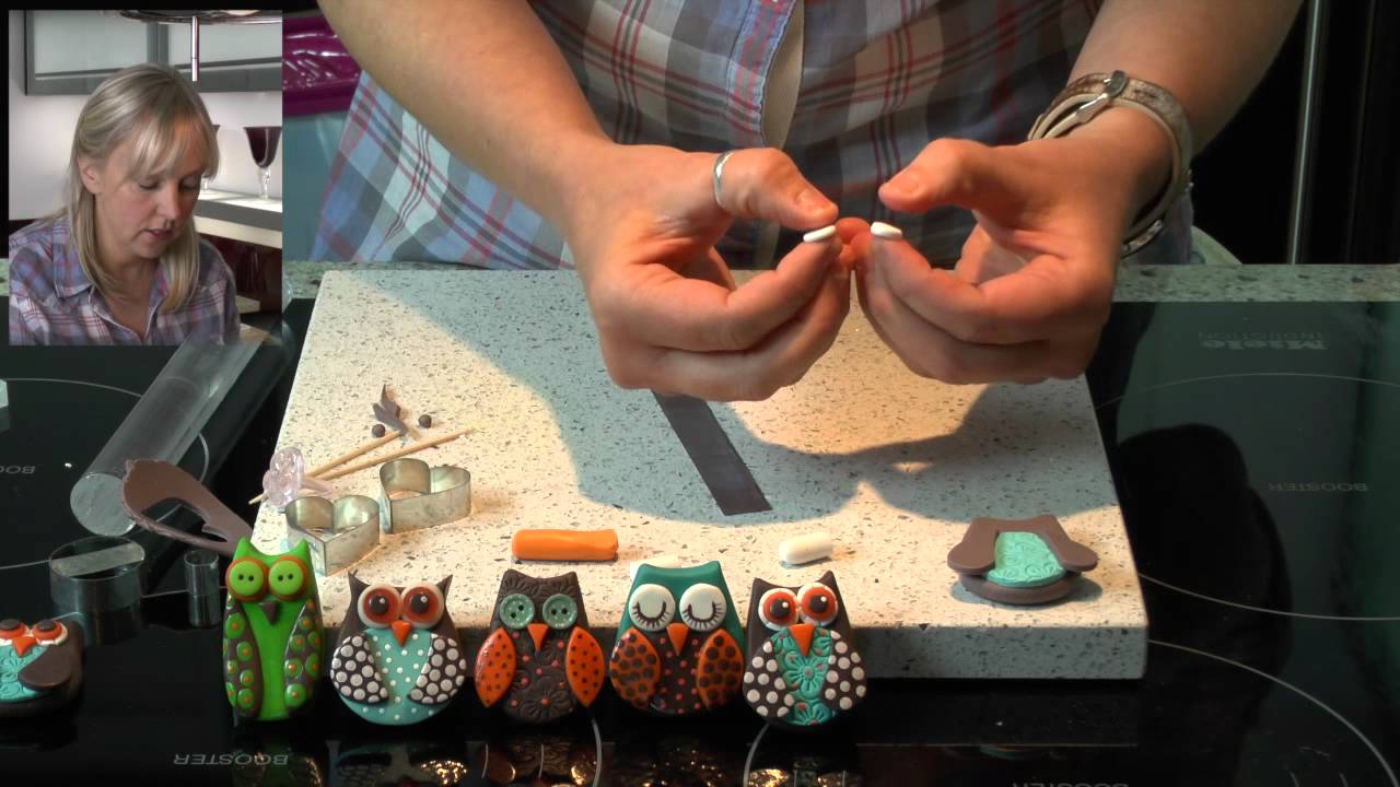 Polymer Clay Tutorial: How to make a Owl Fridge Magnet - YouTube