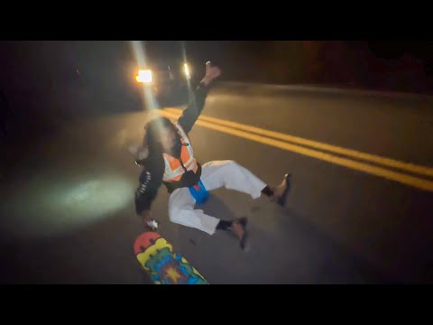 SKATEBOARDING ACROSS AMERICA! Took A Slam Going Downhill! | Day 14 ...