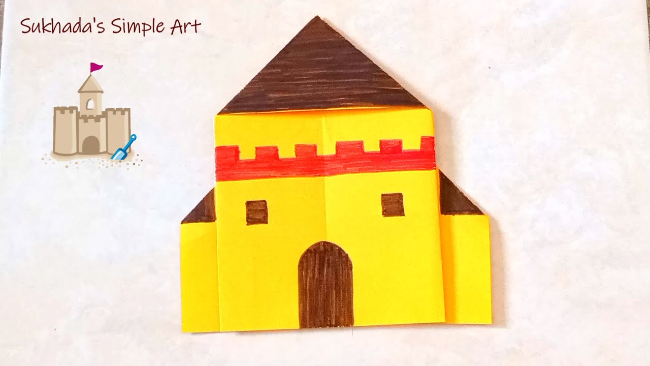 Paper Castle🏰/ Summer art and craft / Origami craft/ How to make castle ...