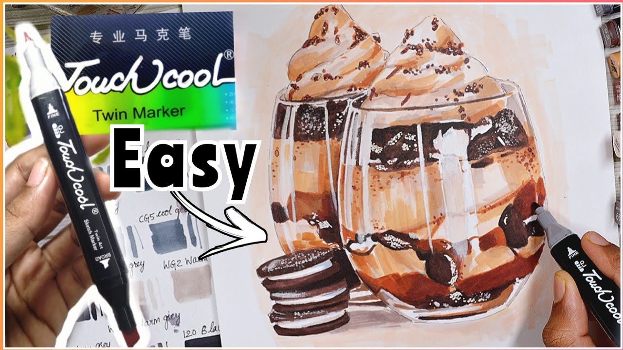 Drawing impressionistic with TOUCH COOL MARKERS| how to use touch cool ...