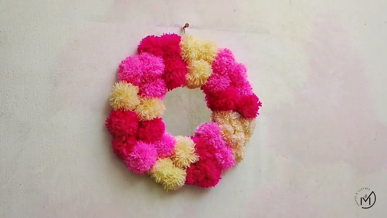 DIY || HOW TO MAKE SUPER EASY POM POMS WALL MIRROR | Home Decor Ideas ...
