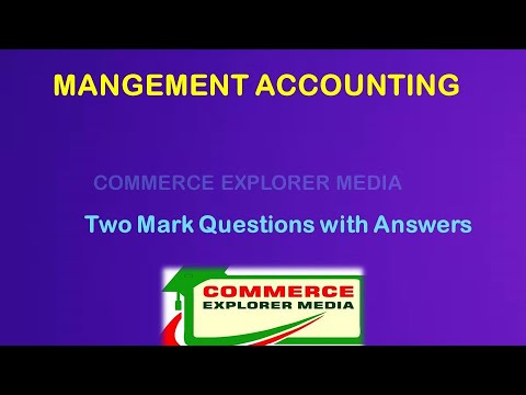 Management accounting two marks questions with answers - YouTube