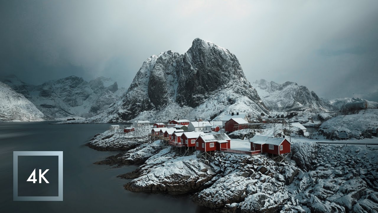 Snowfall in The Lofoten Islands, Norway, Nature Sounds for Sleep ...