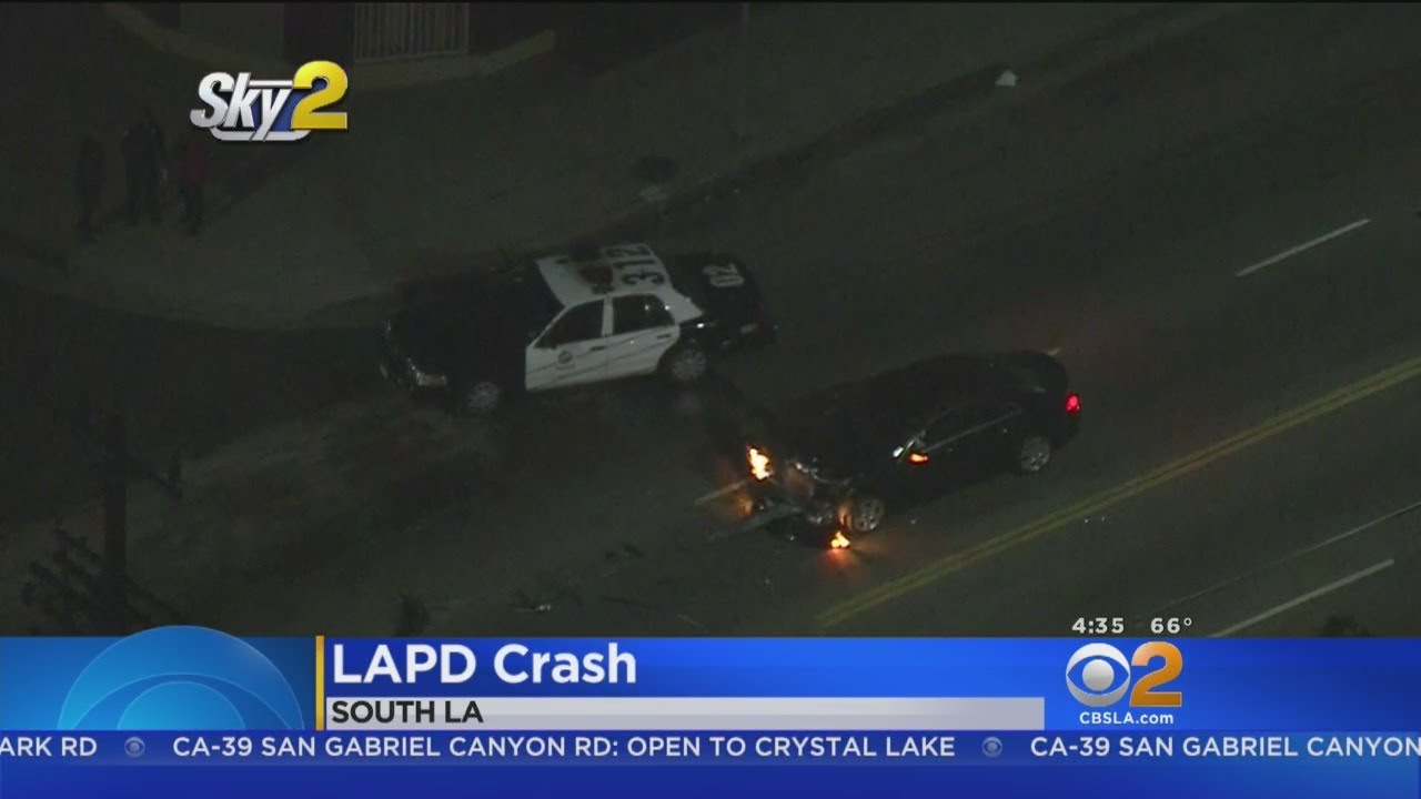 LAPD Cruiser Rear-Ended In South LA. - YouTube