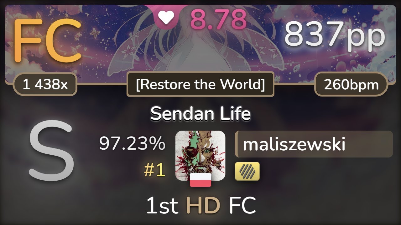 8.8⭐ maliszewski | katagiri - Sendan Life [Restore the World] +HD 97.23 ...