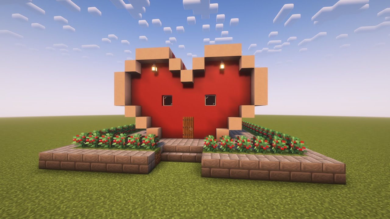 Easy Heart Modern House In Minecraft - YouTube