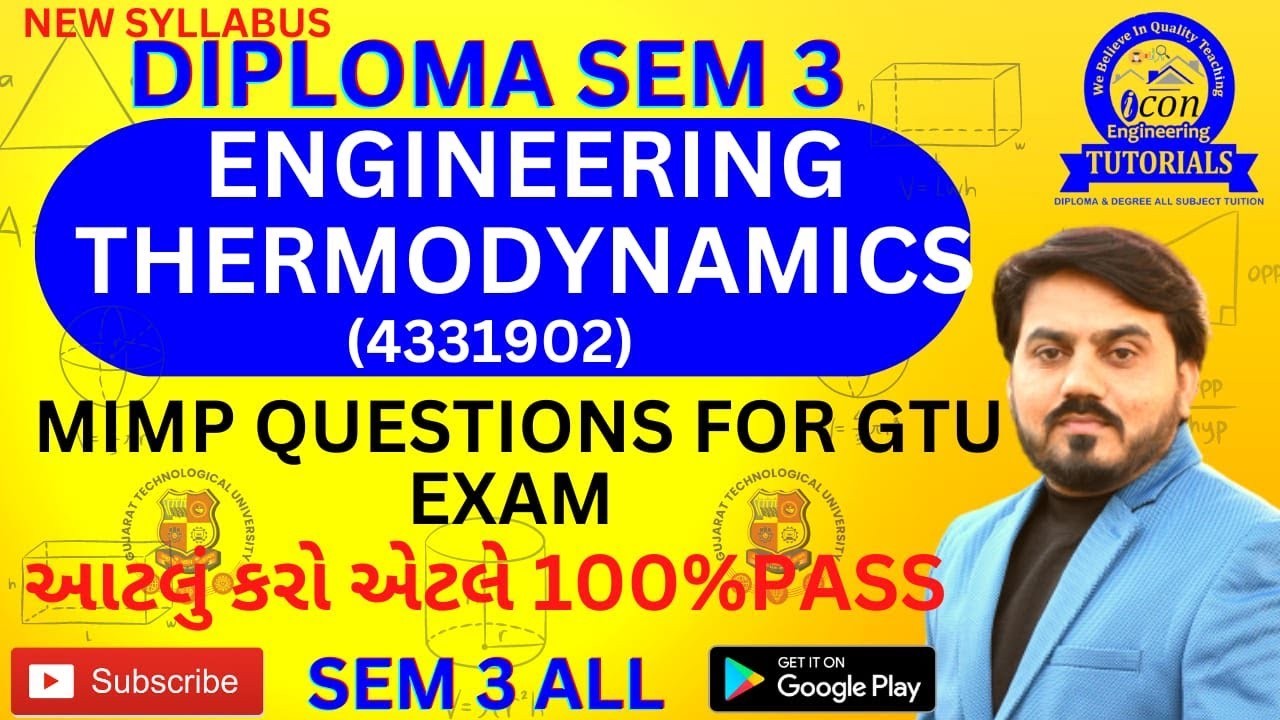 ENGINEERING THERMODYNAMICS IMP QUESTION FOR GTU EXAM | DIPLOMA SEM 3 IMP FOR MECHANICAL #gtu ...