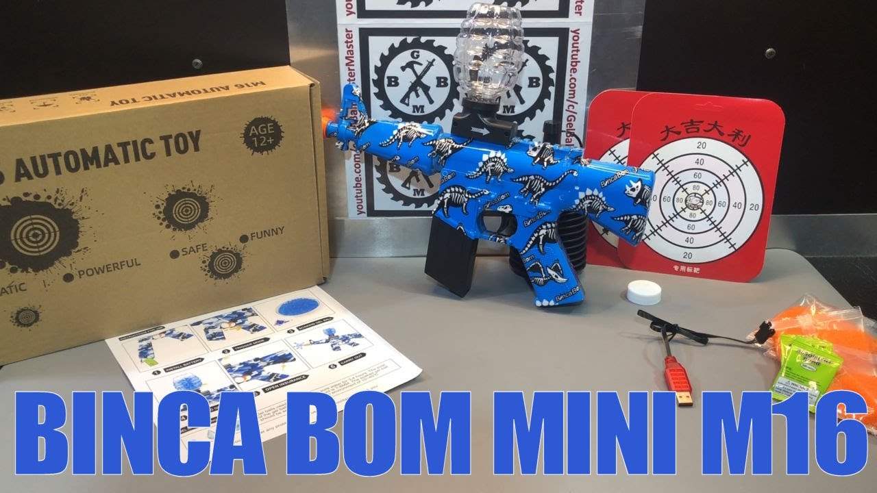 Showcase & Setup - BINCA BOM Mini M16 Gel Ball Blaster - YouTube