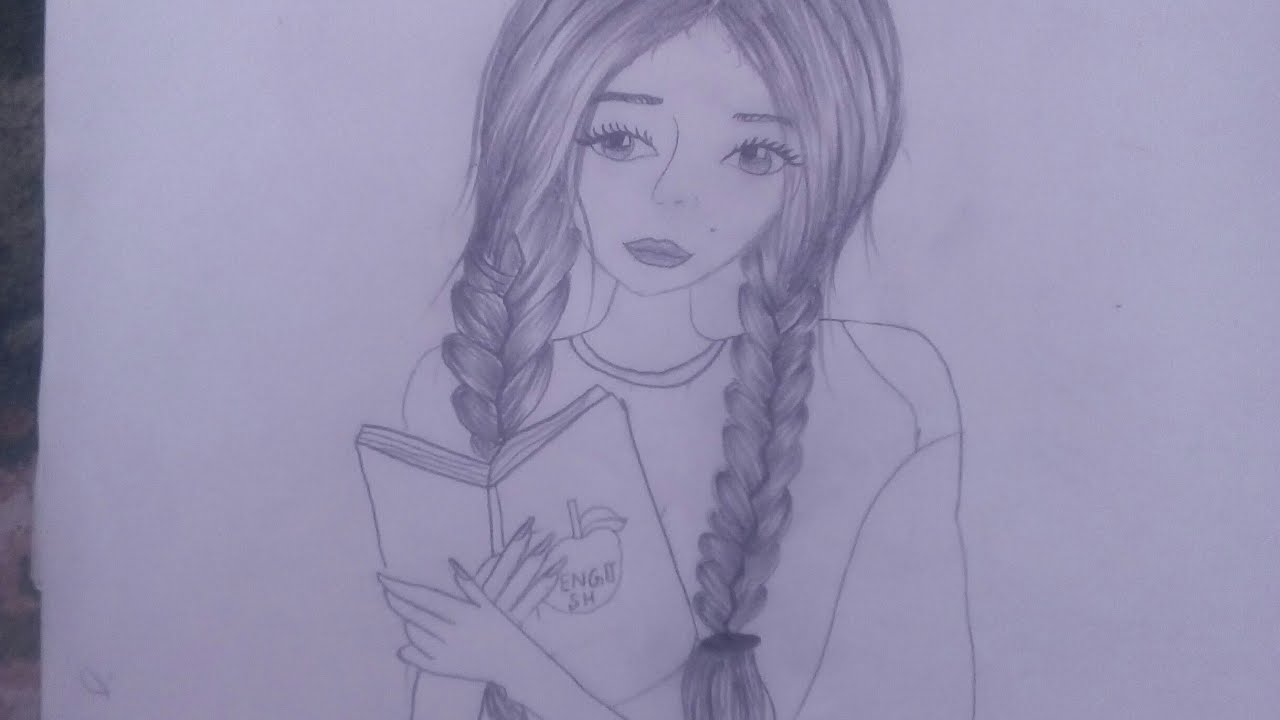 How to draw a girl with two braids|A girl with beautiful hair style| A ...