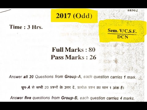 CSE 5th Semester DCN 2017 Previous Year Question Bank || Computer ...