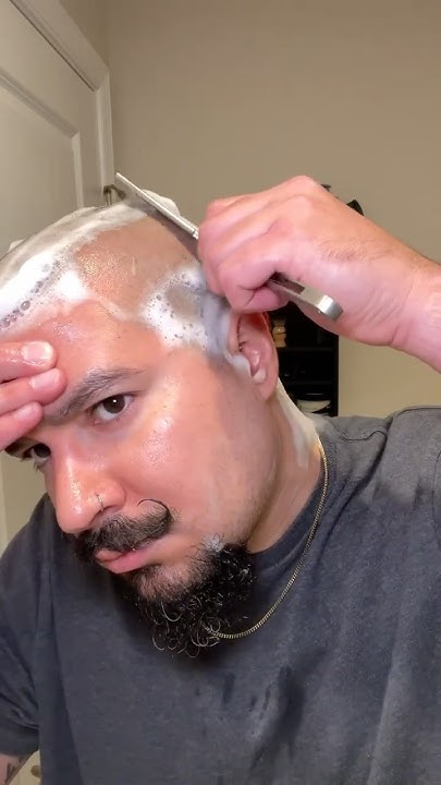 🧖ASMR Straight Razor Head Shave (no talking) #asmrshaving #asmrshave #straightrazorshave # ...